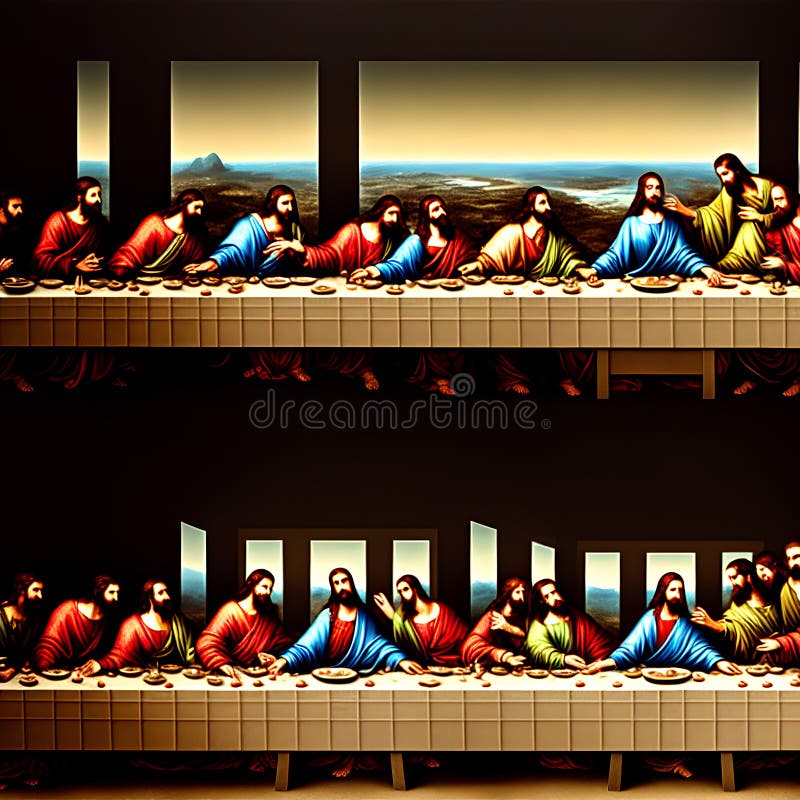 The Last Supper Rendering Background Split Layer Colorful Stock Image ...