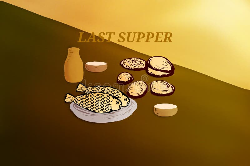 Last Supper in Cartoon Illustration Stock Illustration - Illustration ...