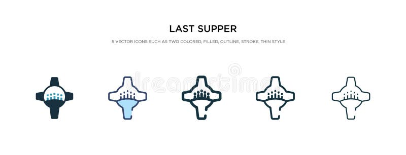 Last Supper Icon in Different Style Vector Illustration. Two Colored ...