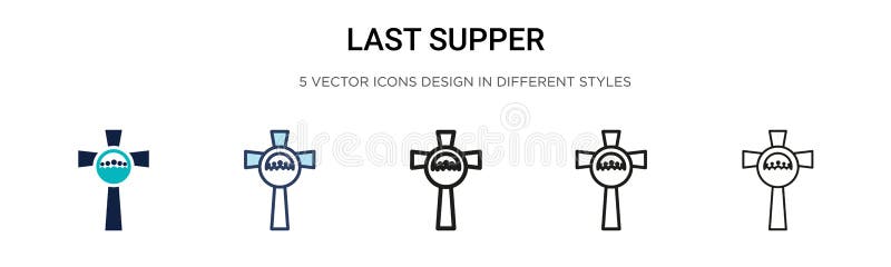 Last Supper Icon in Filled, Thin Line, Outline and Stroke Style. Vector ...