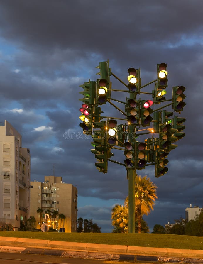 The Last Traffic-light in Eilat,Israel Stock Image - Image of building ...