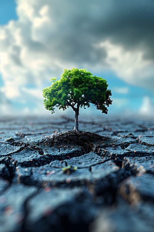 The Last Tree on Dry Earth Symbolizing World Environment Day Captured ...