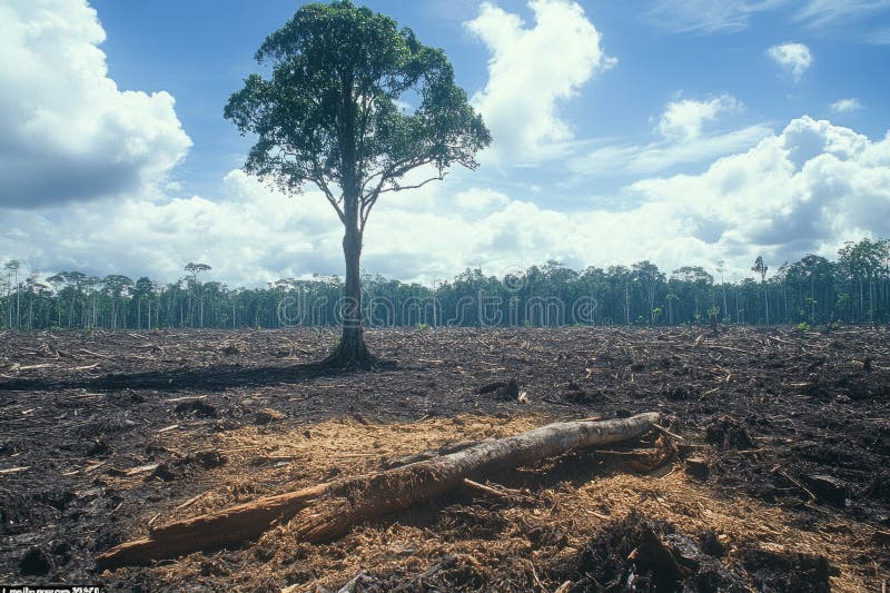 Last Tree Standing in Deforested Area of the Amazon Rainforest ...
