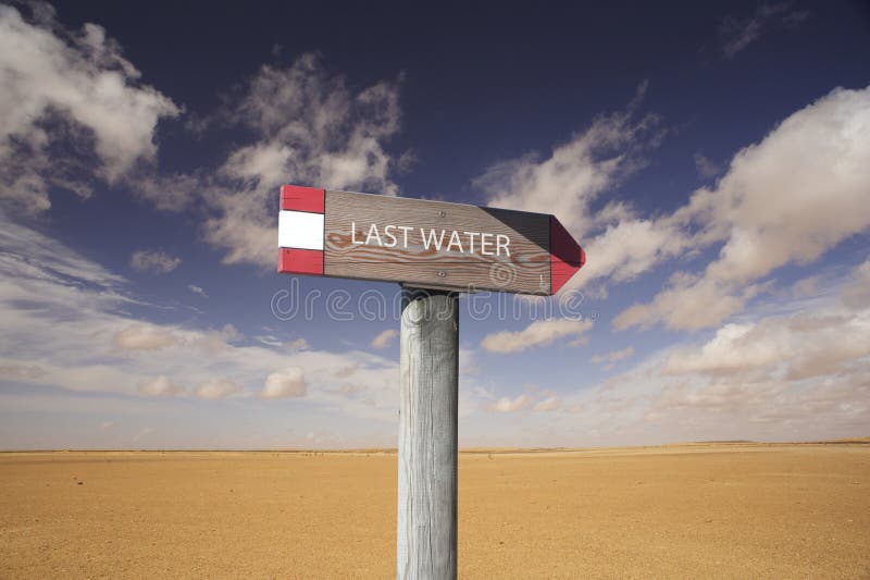 Last water stock photo. Image of sahara, sign, water - 24591704