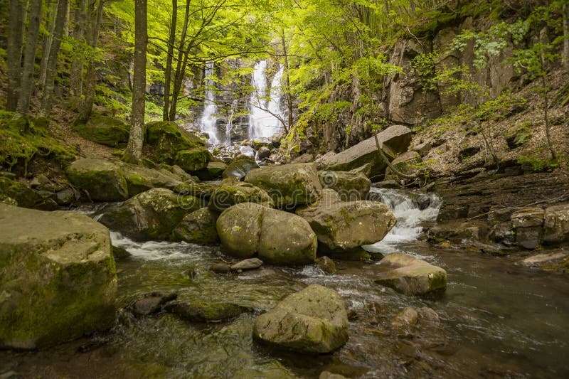 The Last Waterfall of Dardagna with High Flow Stock Image - Image of ...