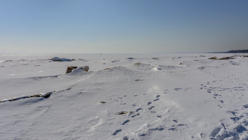 The Last Weekend of March on the Gulf of Finland. Stock Photo - Image ...