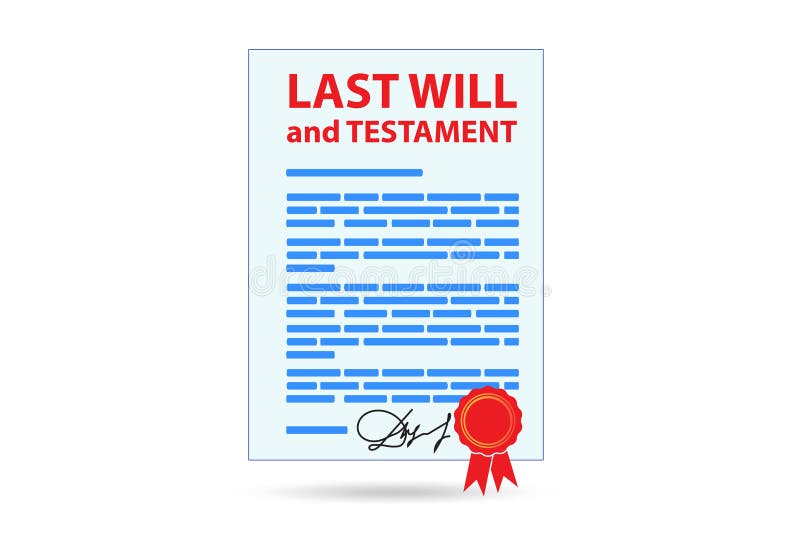 Last Will and Testament Legal Concept Stock Illustration - Illustration ...