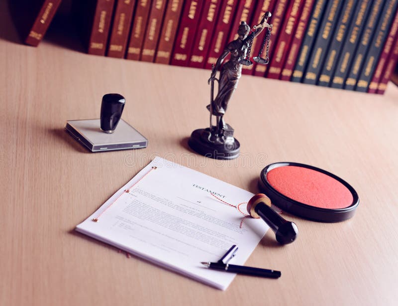 Last Will Waiting for a Notary Public Sign on Desk Stock Image - Image ...
