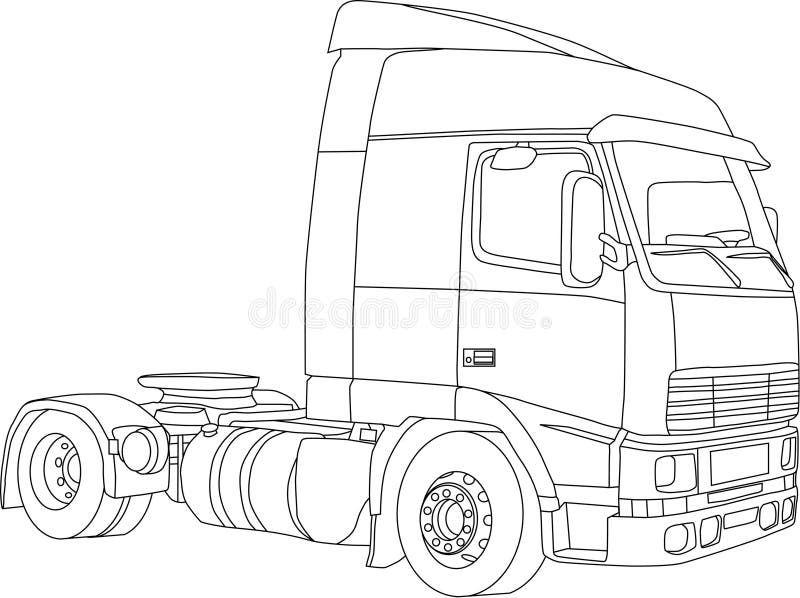 Handdraw skissar lastbilen vektor illustrationer. Illustration av ...