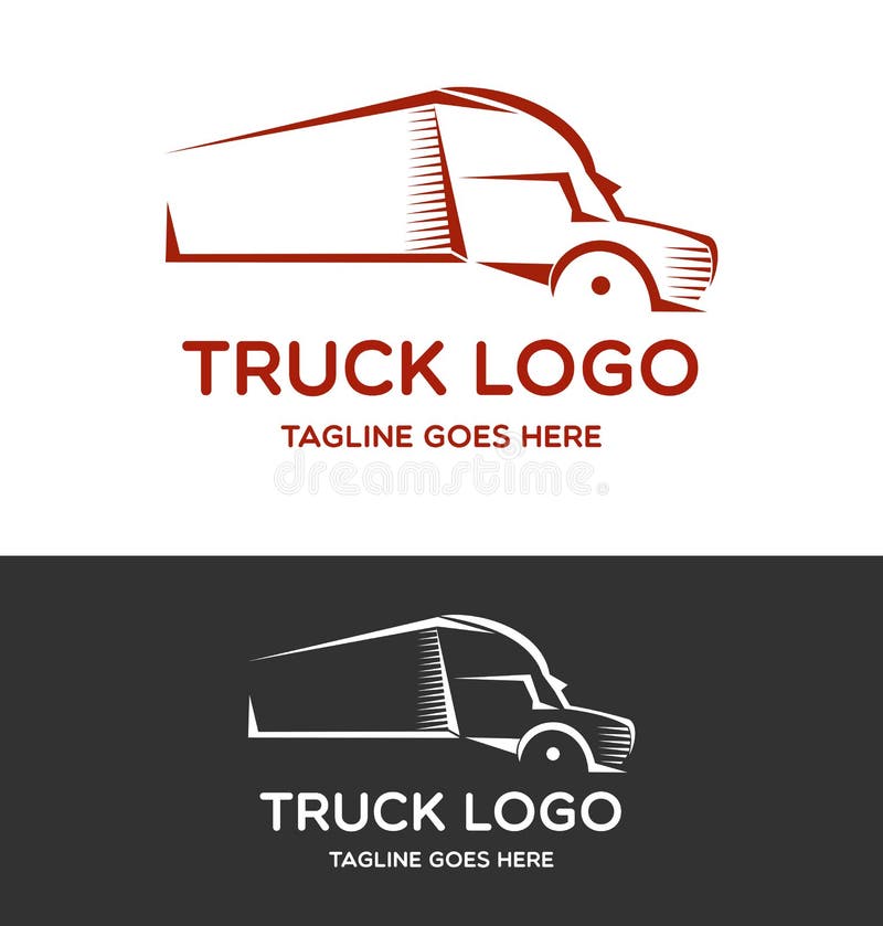 Mall För Logotyp – Snabb Leveranslastbil. Vektor Vektor Illustrationer ...