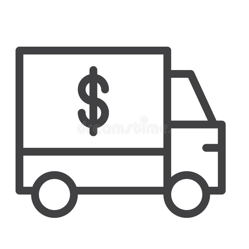 Lastbil Med Dollarlinjen Symbol Vektor Illustrationer - Illustration av ...