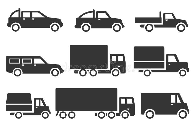 Åker Lastbil Fastställda Symboler Vektor Illustrationer - Illustration ...