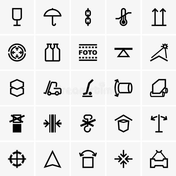 Lastsymboler vektor illustrationer. Illustration av leverans - 68676200