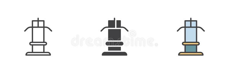 Lat Pull Down Machine Different Style Icon Set Stock Vector ...