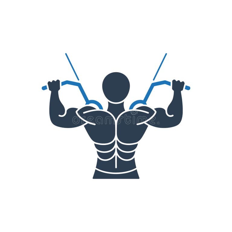 Lat Pulldown Exercise Icon stock vector. Illustration of back - 384692806