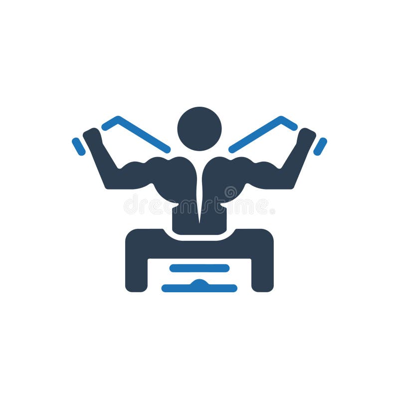 Lat Pulldown Exercise Icon stock vector. Illustration of muscle - 384693783