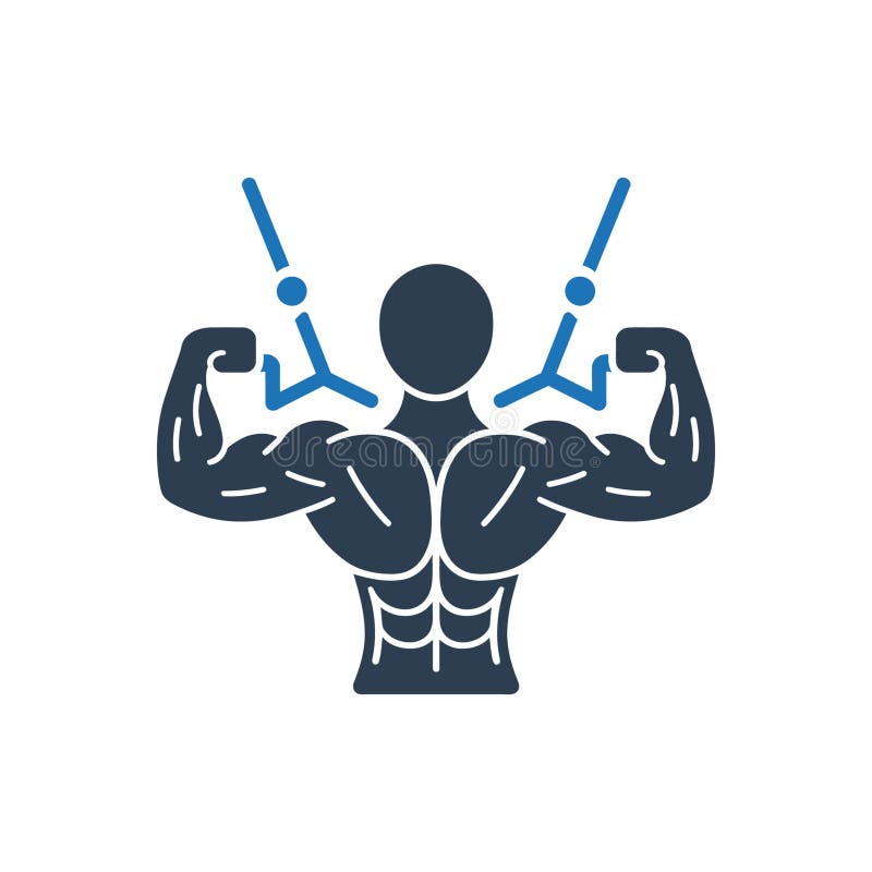 Lat Pulldown Exercise Icon stock vector. Illustration of symbol - 384693989