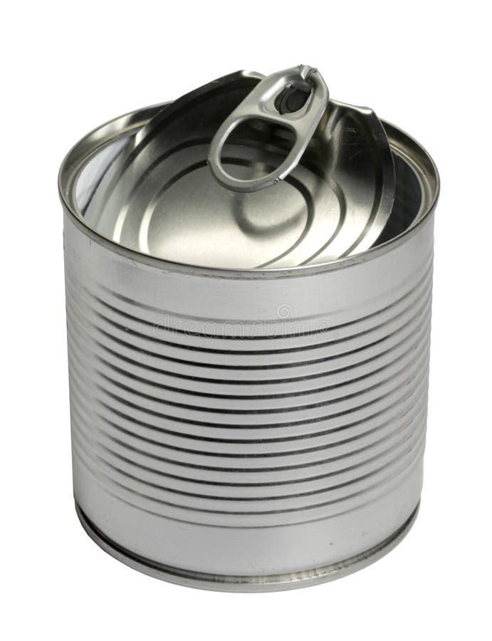 Lata aberta imagem de stock. Imagem de cromo, vazio, recipiente - 58113969