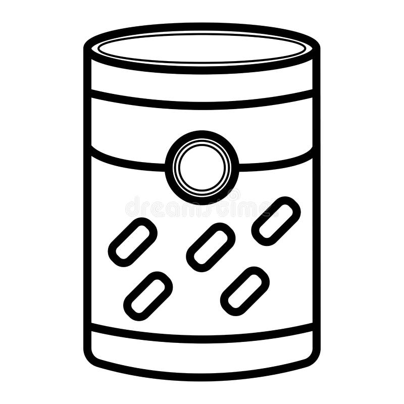 Lata de alubias negras stock de ilustración. Ilustración de metal ...