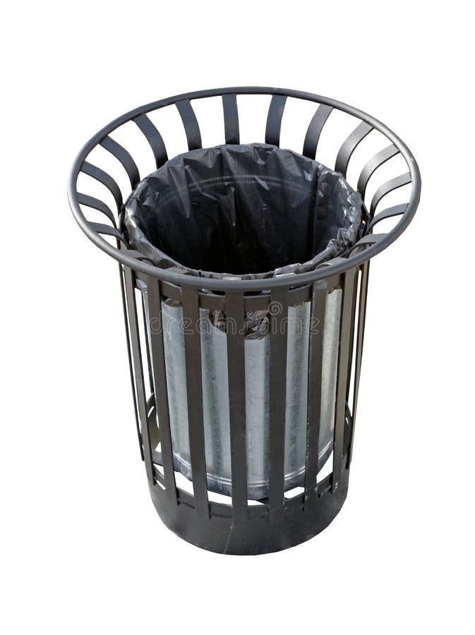 Lata de lixo em branco imagem de stock. Imagem de esgoto - 206991473