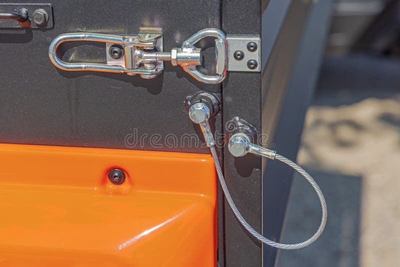 Latch and Safety Cable stock photo. Image of cable, closed - 361406736