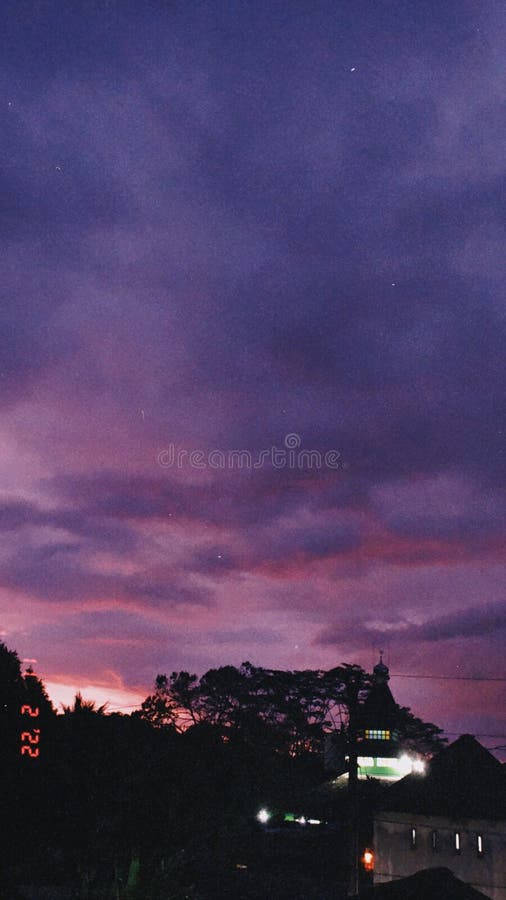 Late afternoon stock image. Image of aestetic, purple - 261669311