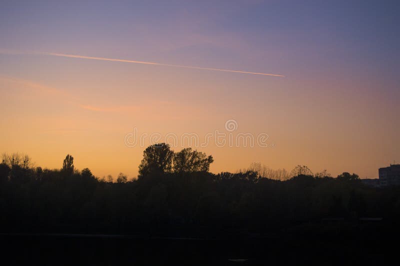Late Autumn Sunset in the Park Stock Photo - Image of morning, colour ...