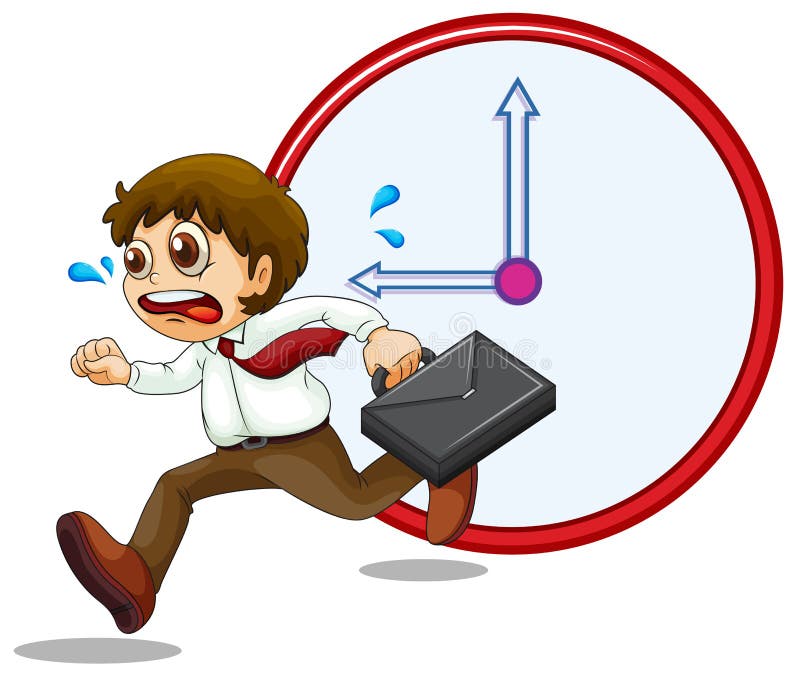 Employee Rush To the Office To the Beginning of the Working Day ...