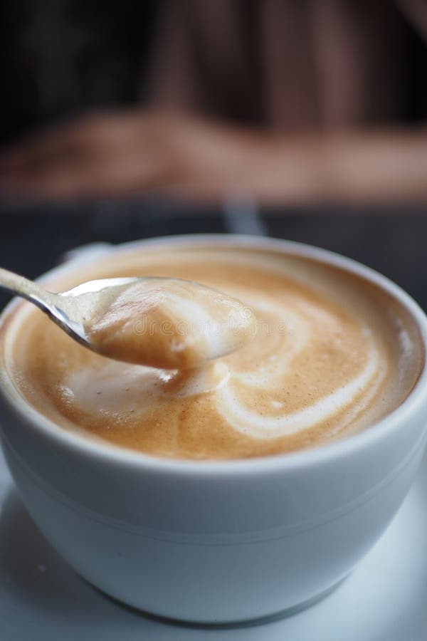 Late Coffee on Cafe Table at Cafe Background Stock Photo - Image of ...