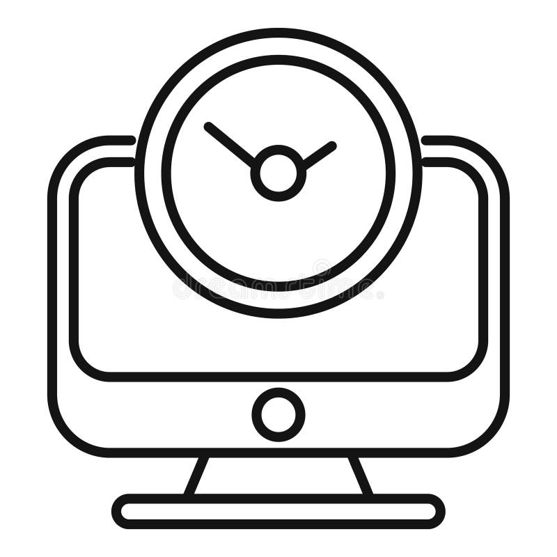 Late Computer Work Icon Outline Vector. Asleep Time Stock Illustration ...