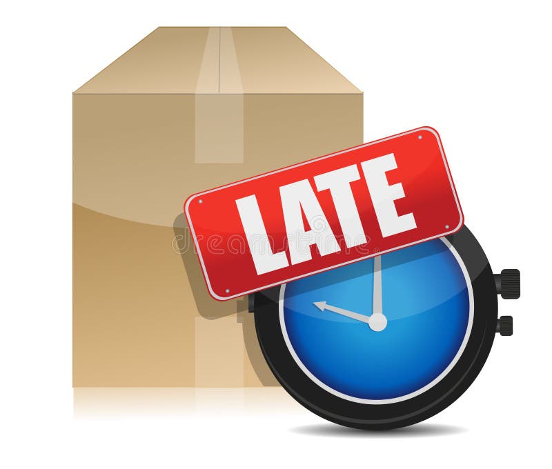 Late Delivery Box And Watch Illustration Design Stock Photography ...