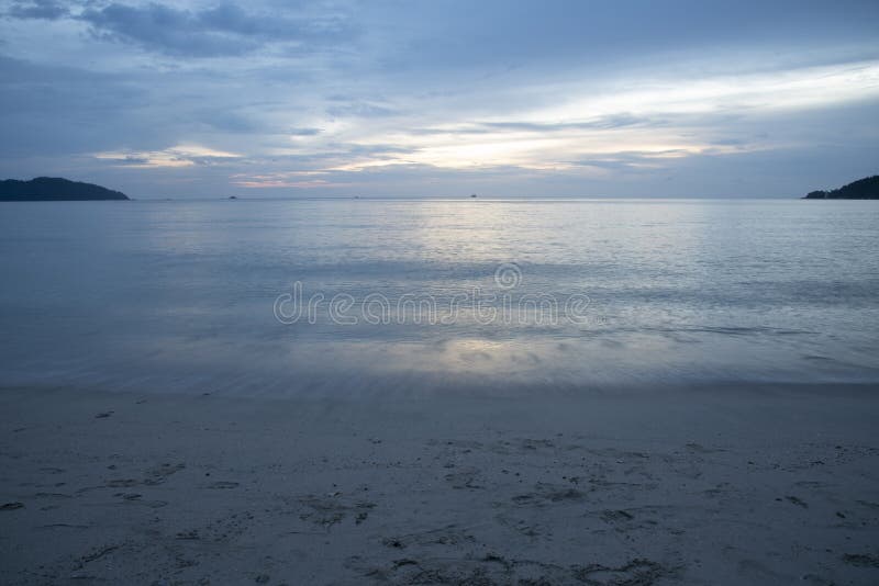 Late Evening Environment Scene at the Beach. Stock Photo - Image of ...