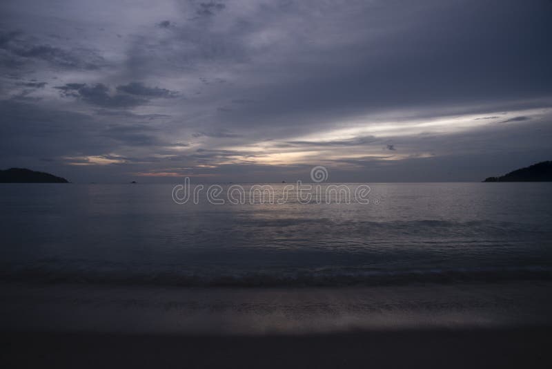 Late Evening Environment Scene at the Beach. Stock Image - Image of ...