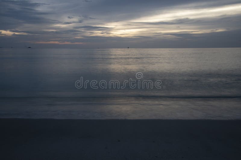 Late Evening Environment Scene at the Beach. Stock Image - Image of ...