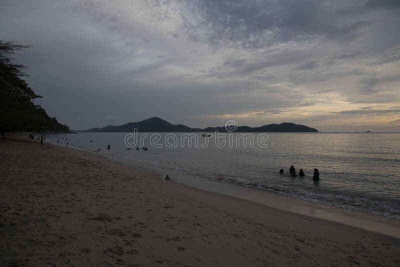 Late Evening Environment Scene at the Beach. Stock Image - Image of ...