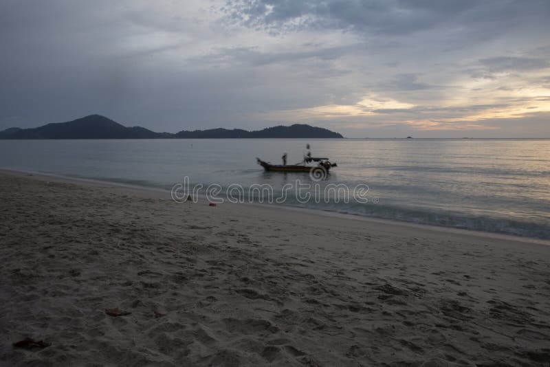 Late Evening Environment Scene at the Beach. Stock Photo - Image of ...