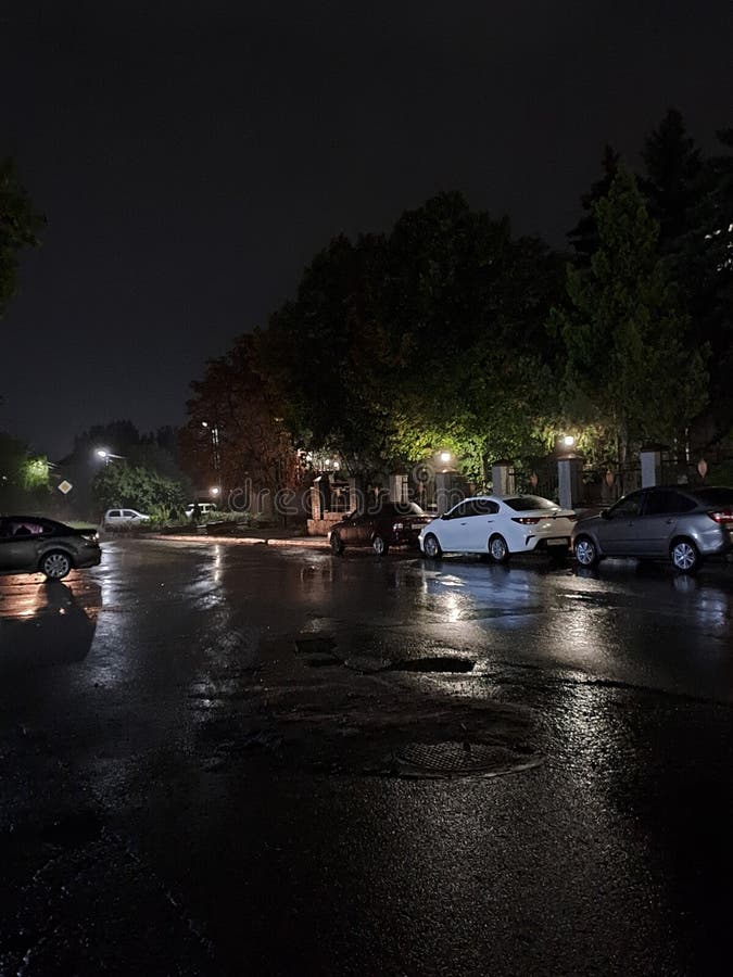 Late Evening in a Rainy Gray City Editorial Photography - Image of late ...