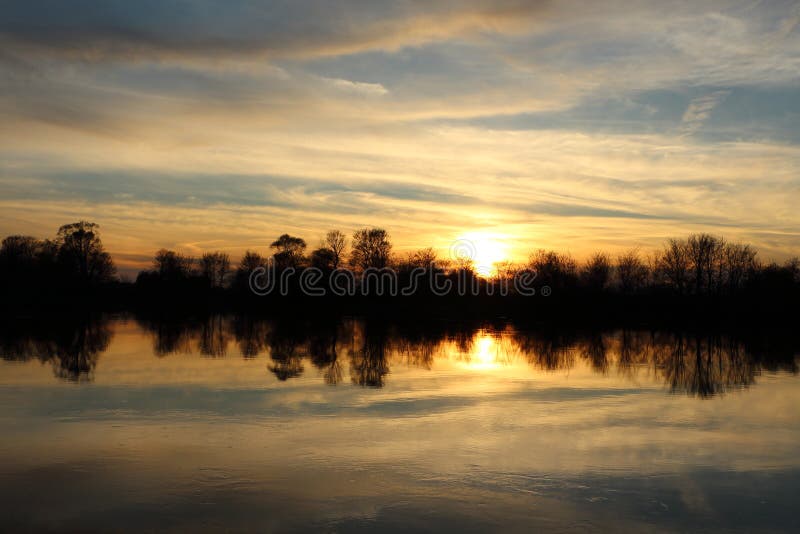 Late in the Evening on the River in April Stock Photo - Image of flood ...