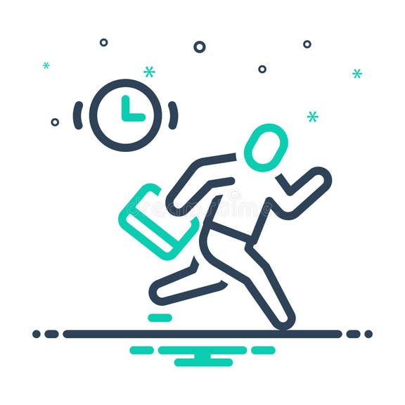 Mix Icon for Late, Hurrying and Staff Stock Vector - Illustration of ...