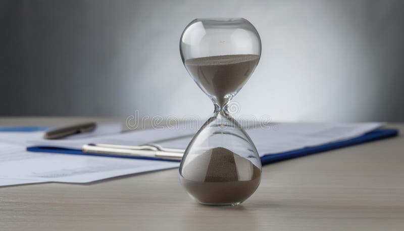 Late Invoice and Billing Deadline with Hourglass Stock Photo - Image of ...
