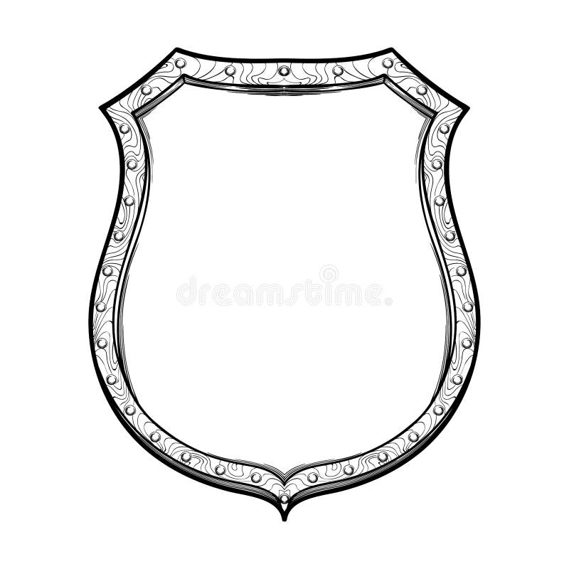 Late Medieval German Shield. Front View Stock Vector - Illustration of ...