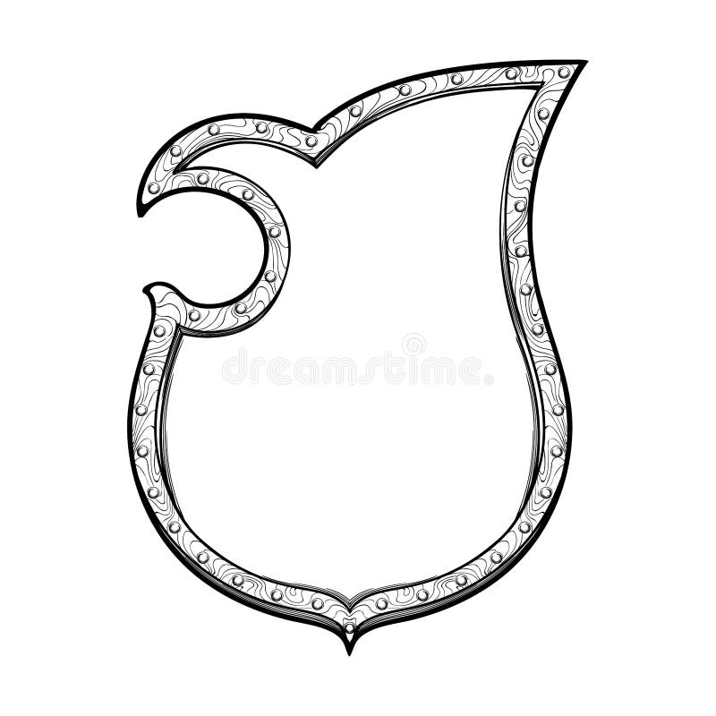 Late Medieval German Shield. Front View Stock Vector - Illustration of ...