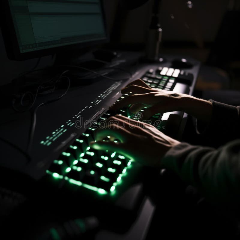 Late Night Coding Session Programmer Typing On Keyboard Stock Illustration Illustration Of