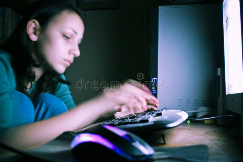 Man working on computer stock image. Image of internet - 9905169