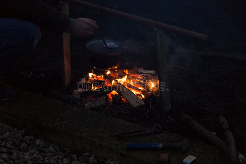 Photo of campfire stock image. Image of fire, late, heat - 106917579