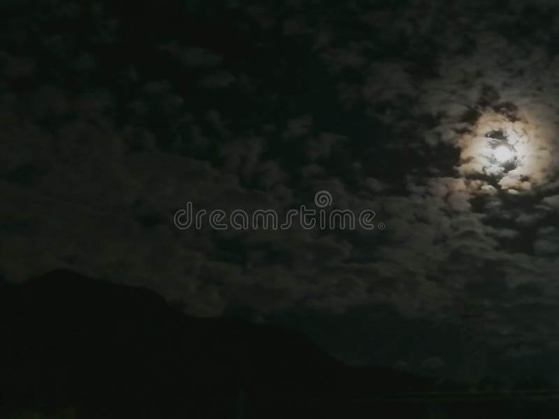 Late night sky moon stock image. Image of night, dark - 208833131