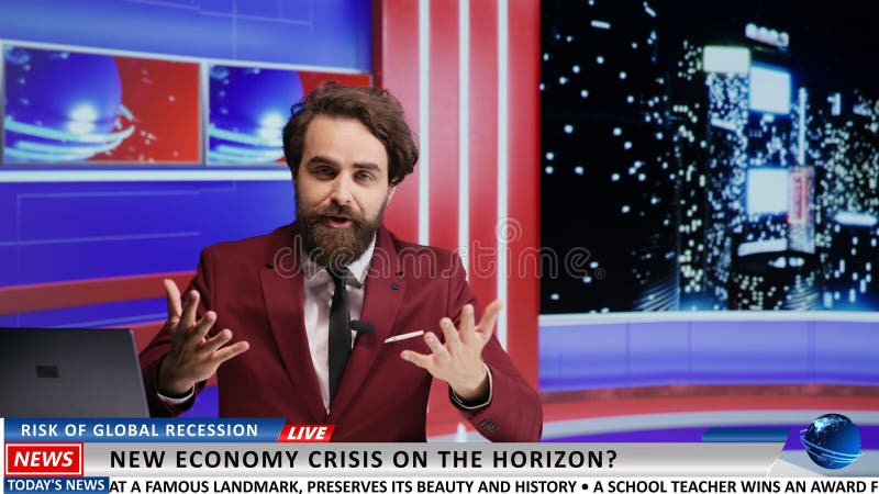 Late Night Talk Show Presenter Stock Photo - Image of journalist, late ...