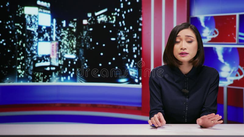 Late Night Talk Show Presenter in Studio Stock Footage - Video of ...