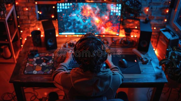 Late Night Computer Internet Work Concept Stock Illustrations – 266 ...