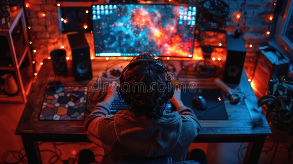 Late Night Computer Internet Work Concept Stock Illustrations – 266 ...